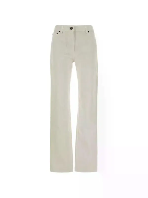 Magda Butrym Logo-patch Straight-leg Jeans - Neutrals