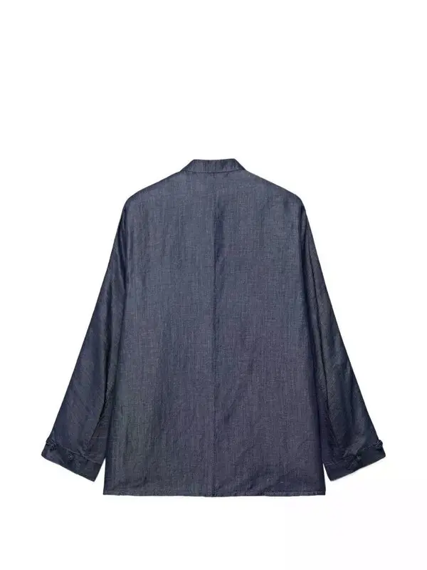 Shanghai Tang Frog-fastening Denim Shirt