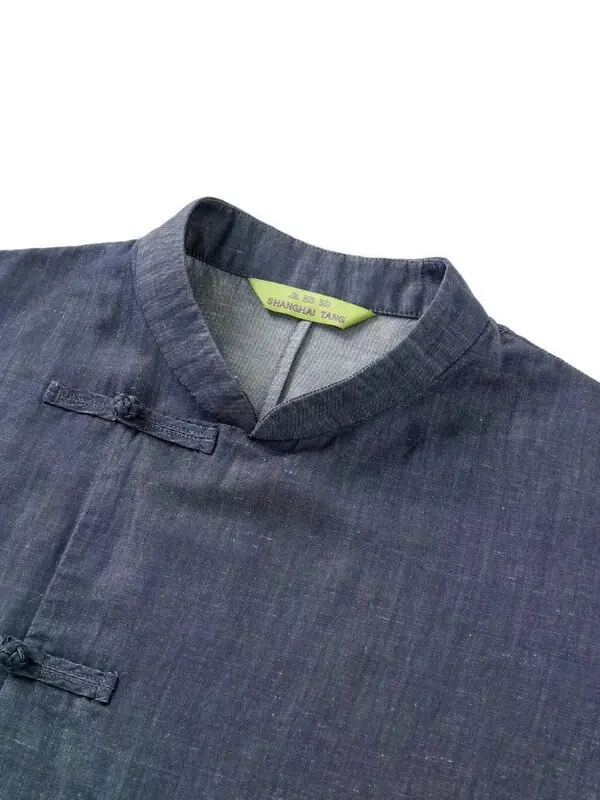 Shanghai Tang Frog-fastening Denim Shirt