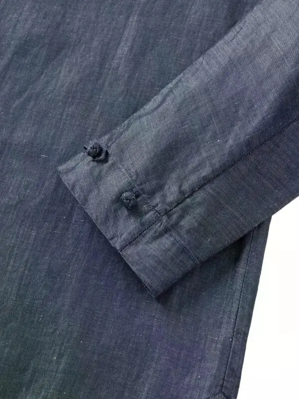 Shanghai Tang Frog-fastening Denim Shirt