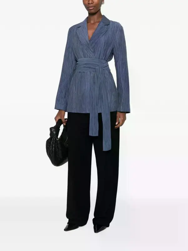 JOSEPH Crinkle-finish Belted Blazer