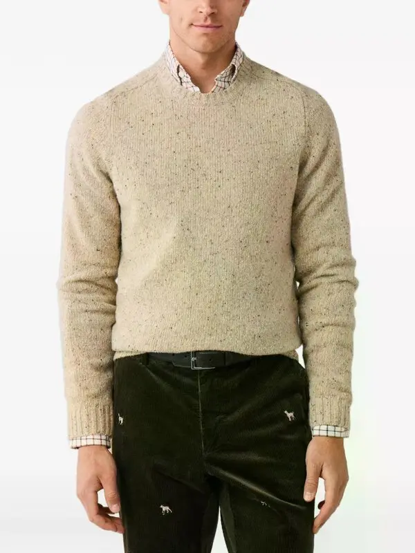 HACKETT LONDON Donegal Wool Crew Neck Sweater