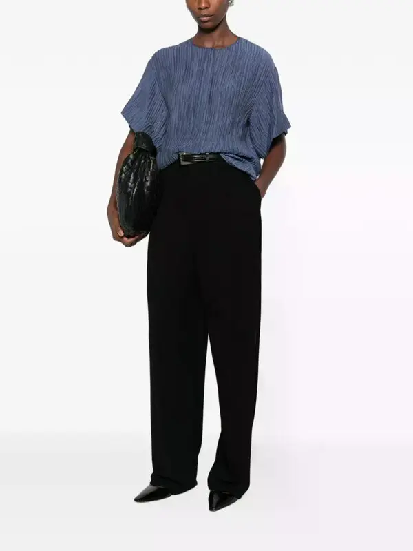 JOSEPH Crinkled Short-sleeve Blouse - Blue