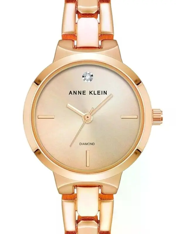 Anne Klein Rose Gold-tone Diamond Watch