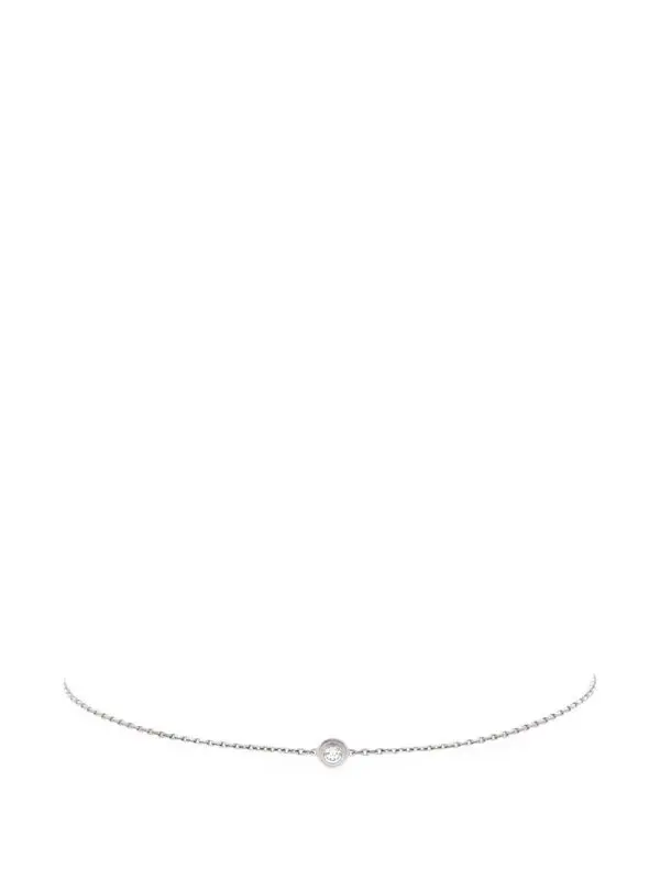 Cartier D'amour 18k White Gold And Diamond Xs Bracelet - Silver