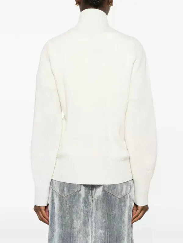 FORTE_FORTE Ribbed Knit Half-zip Sweater