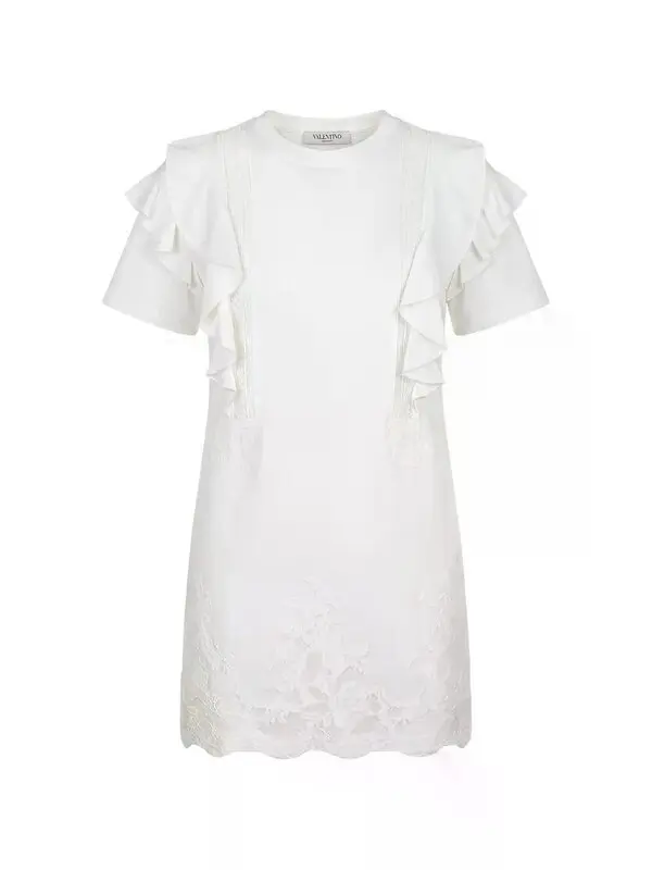 Valentino Garavani Lace Inlay Mini Dress - White