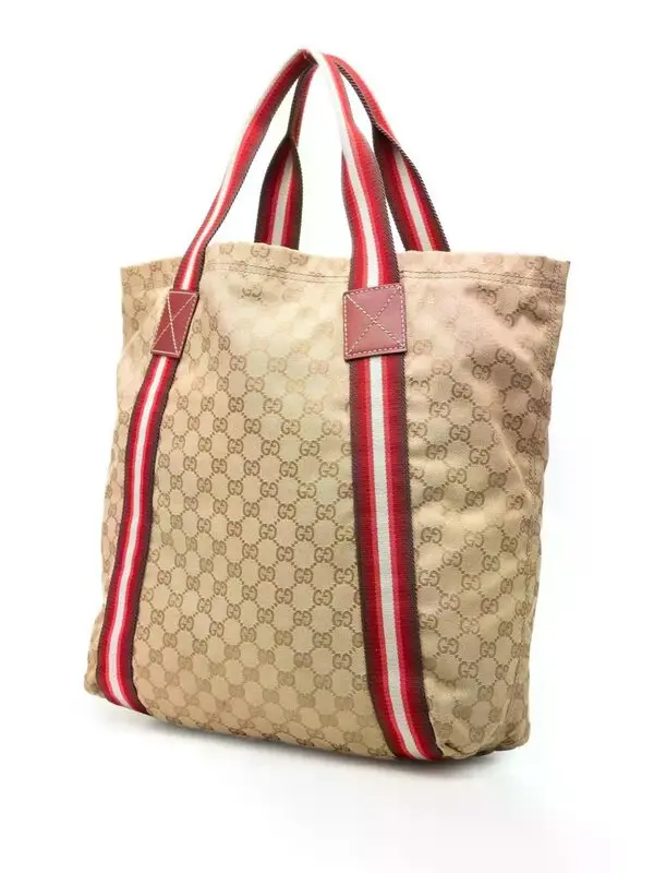 Gucci 2000-2015 Gg Canvas Web Tote Bag - Neutrals