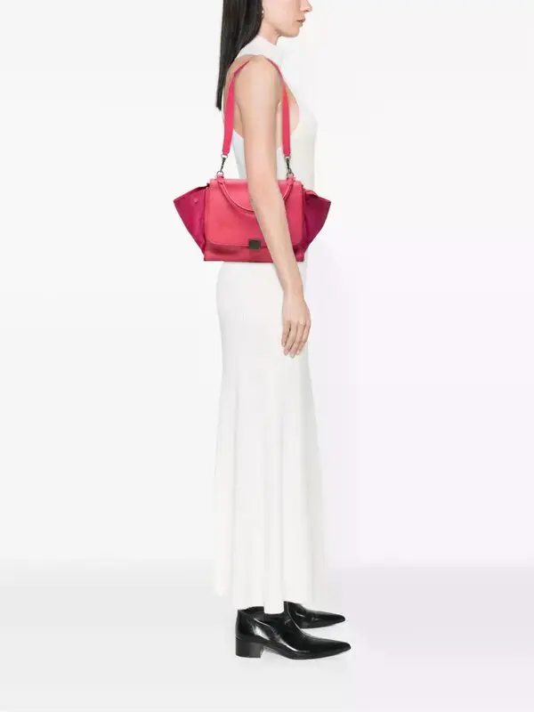 Celine 1999 Medium Calfskin And Suede Trapeze Satchel