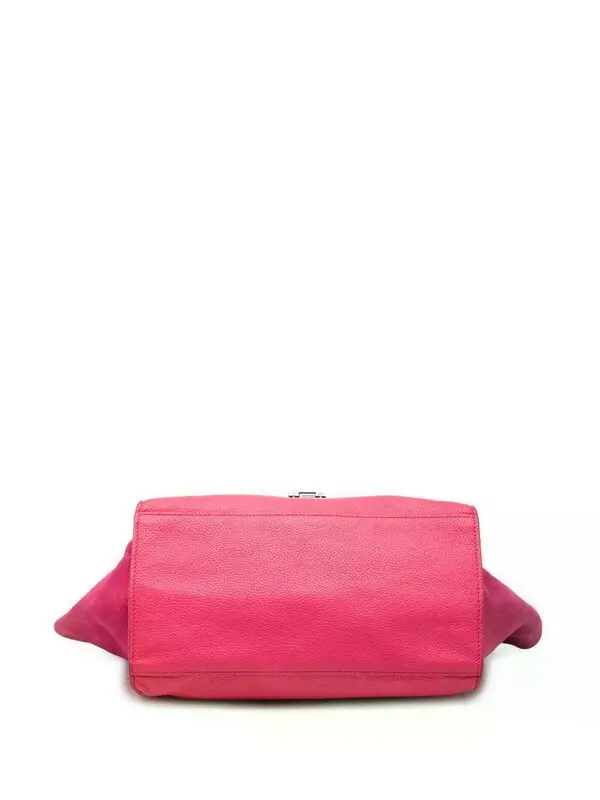 Celine 1999 Medium Calfskin And Suede Trapeze Satchel
