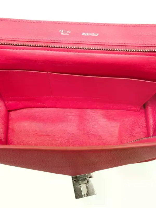 Celine 1999 Medium Calfskin And Suede Trapeze Satchel
