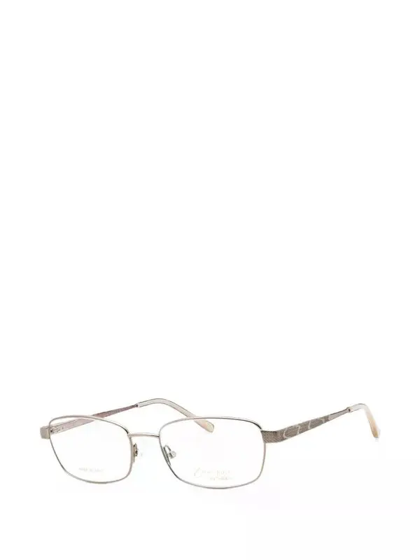 EMOZIONI Textured Rectangle Frame Eyeglasses