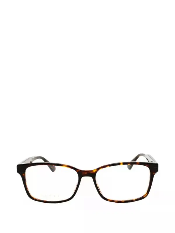 Gucci Tortoiseshell-effect Rectangle-frame Glasses