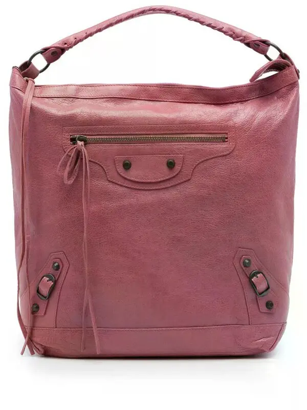Balenciaga 2005 Lambskin Motocross Classic Day Hobo Bag - Pink