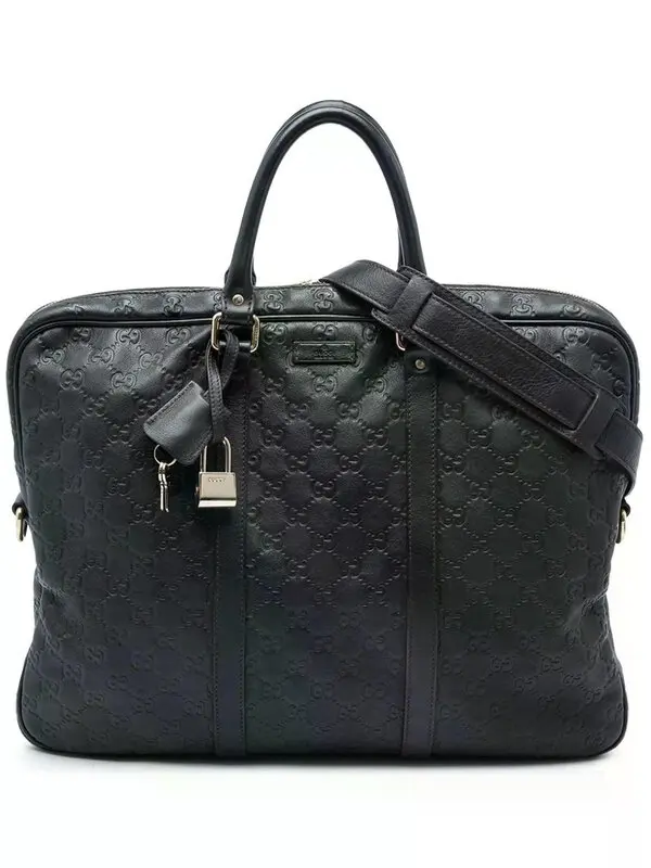 Gucci 2016-2026 Guccissima Business Bag - Brown