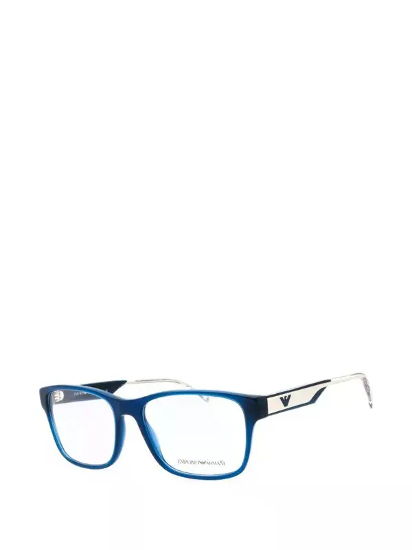 Emporio Armani Rectangle-frame Glasses - Blue