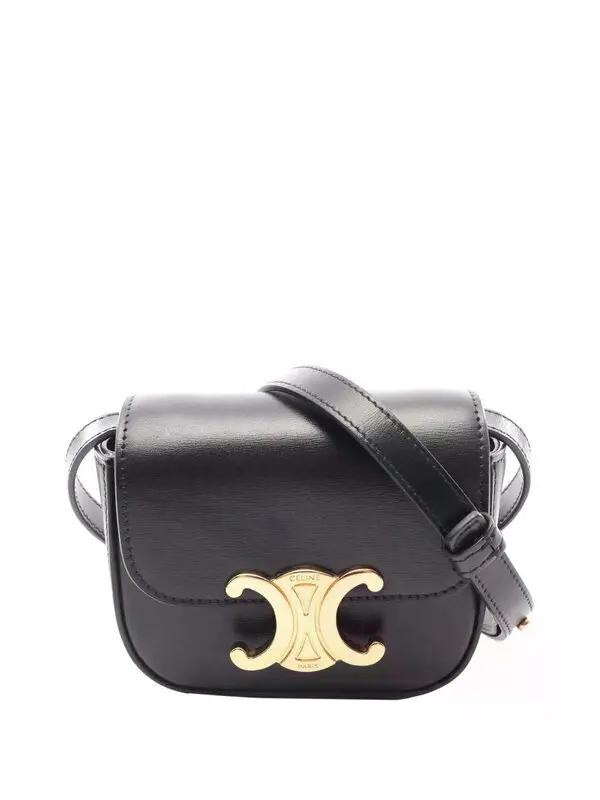 Celine 2015-2026 Mini Calfskin Claude Crossbody Bag - Black