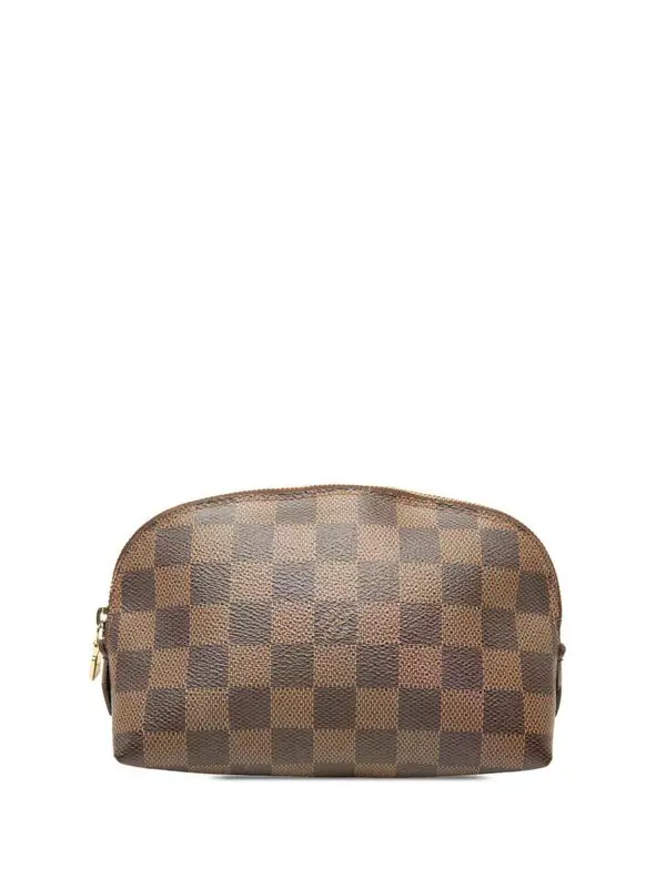LOUIS VUITTON 2005 Damier Ebene Cosmetic Pouch Clutch Bag - Brown