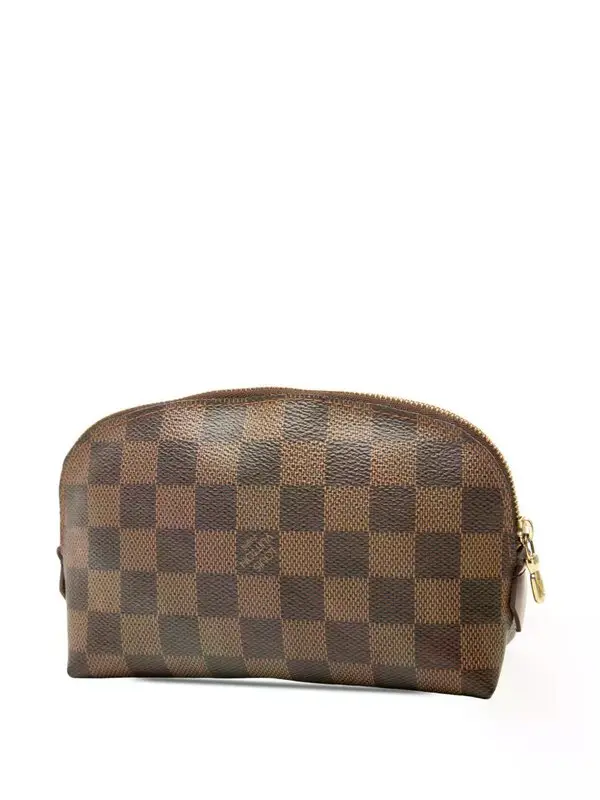 LOUIS VUITTON 2005 Damier Ebene Cosmetic Pouch Clutch Bag