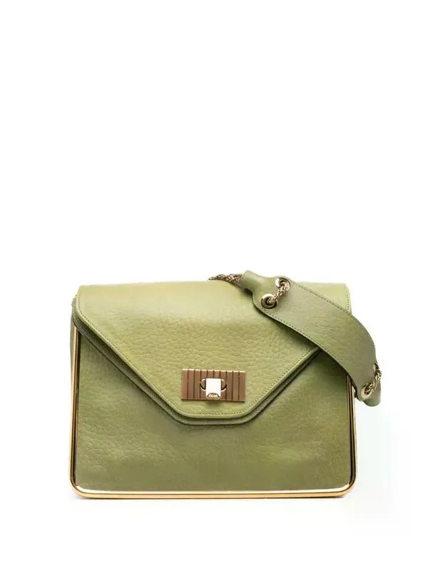 Chloé 2012 Medium Pebbled Leather Sally Shoulder Bag - Green