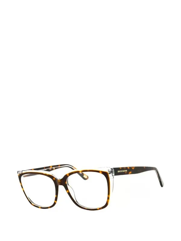 Sketchers Tortoiseshell Effect Rectangle Frame Eyeglasses - Brown