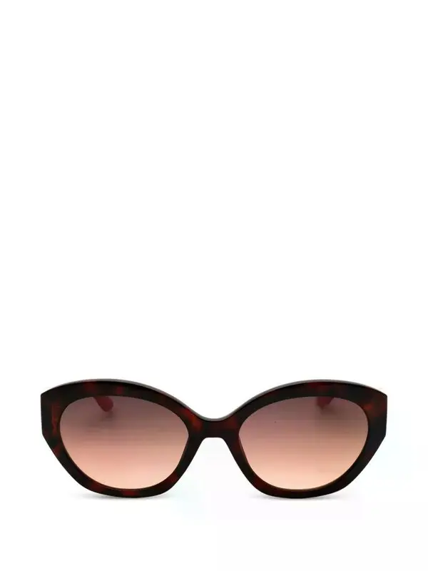 Guess Tortoiseshell-effect Oval-frame Sunglasses - Brown