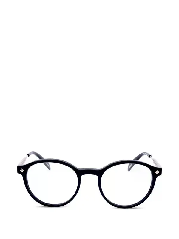 POLICE Engraved Round-frame Eyeglasses - Black