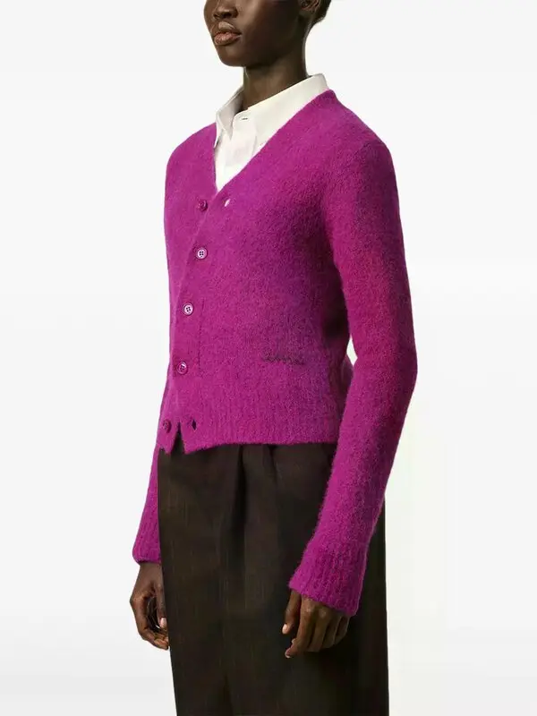 AMI Paris Wool And Alpaca Cardigan With Embroidery