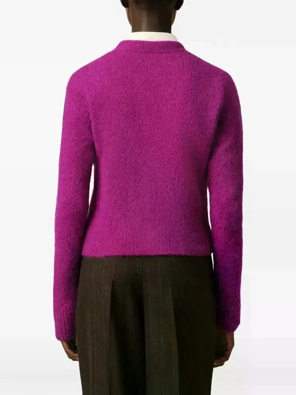 AMI Paris Wool And Alpaca Cardigan With Embroidery