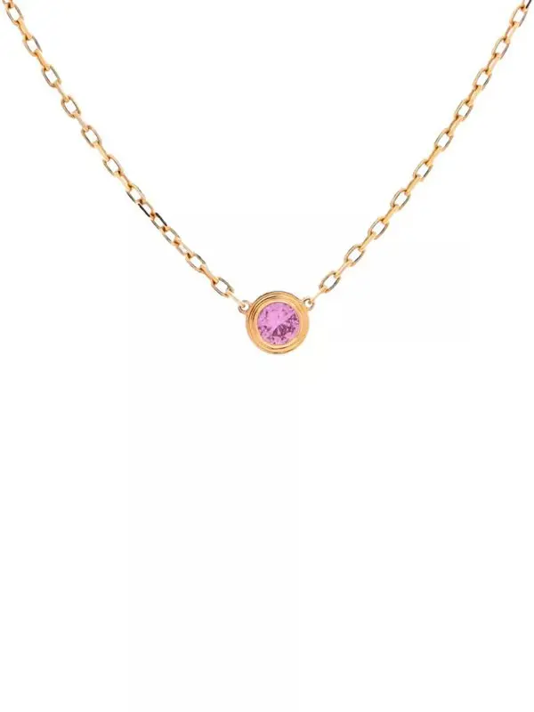 Cartier D'amour Pendant 18k Rose Gold With Sapphire Small Necklace - Pink