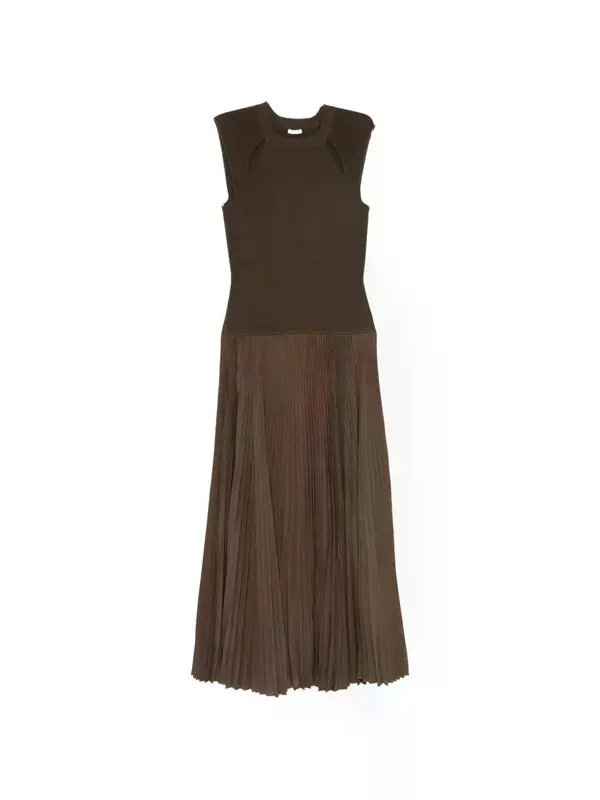 JOSEPH Nereus Pleated Cutout Maxi Dress - Brown