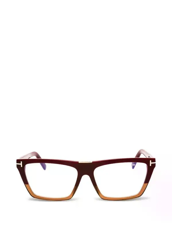 TOM FORD Rectangle Frame Glasses - Brown