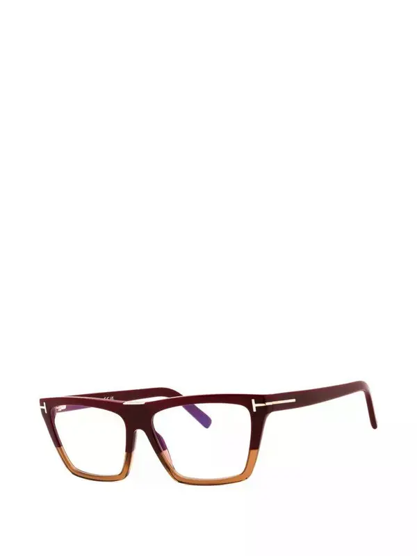 TOM FORD Rectangle Frame Glasses - Brown