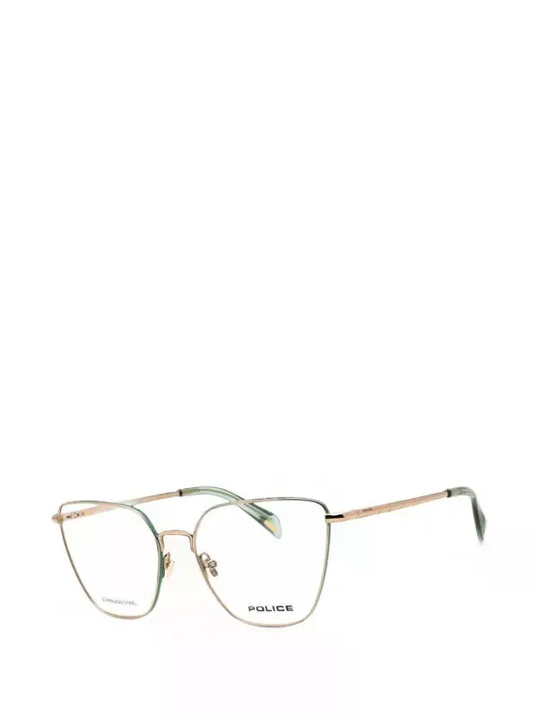 POLICE Cat Eye Frame Eyeglasses - Gold