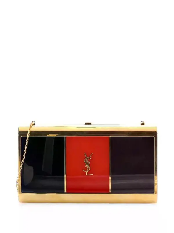 Saint Laurent Cassandre Chain Minaudiere Metal Clutch Bag - Multicolour