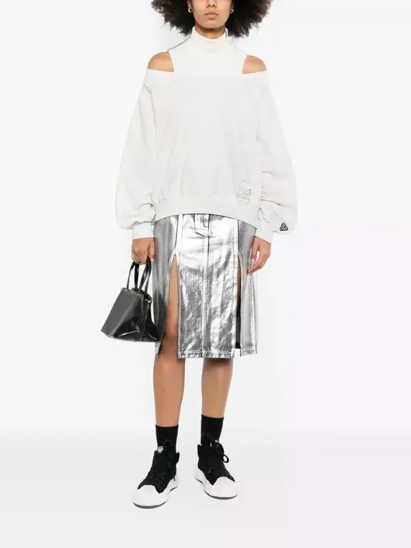 Mihara Yasuhiro Cold-shoulder Layered-effect Sweater