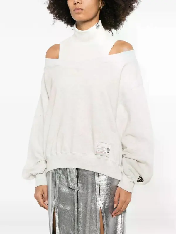 Mihara Yasuhiro Cold-shoulder Layered-effect Sweater