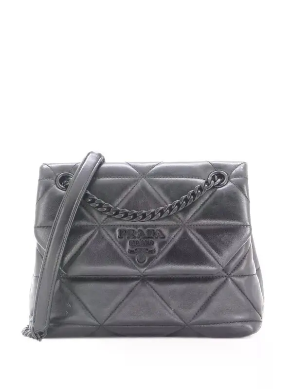 Prada Spectrum Flap Bag Quilted Nappa Leather Small Shoulder Bag - Black