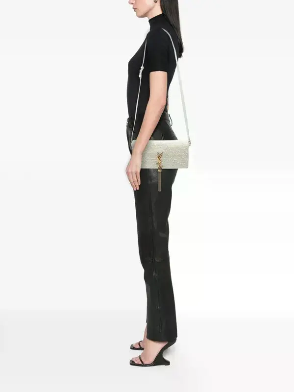 Saint Laurent 2020 Tweed Monogram Kate 99 Tassel Bag Satchel