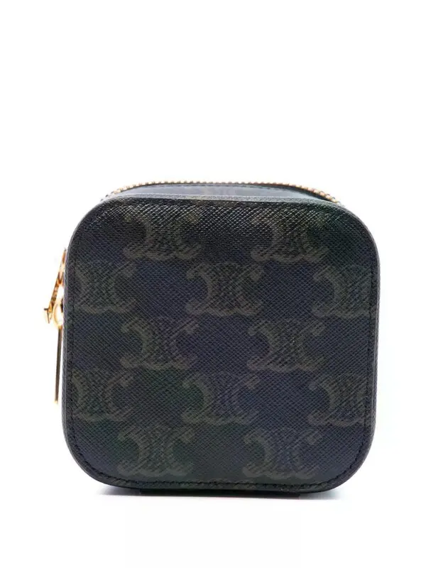 Celine 2022 Mini Triomphe Coated Canvas Vanity Case Satchel