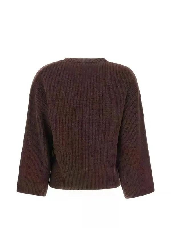 KAOS Ribbed-knit Button-sleeve Sweater