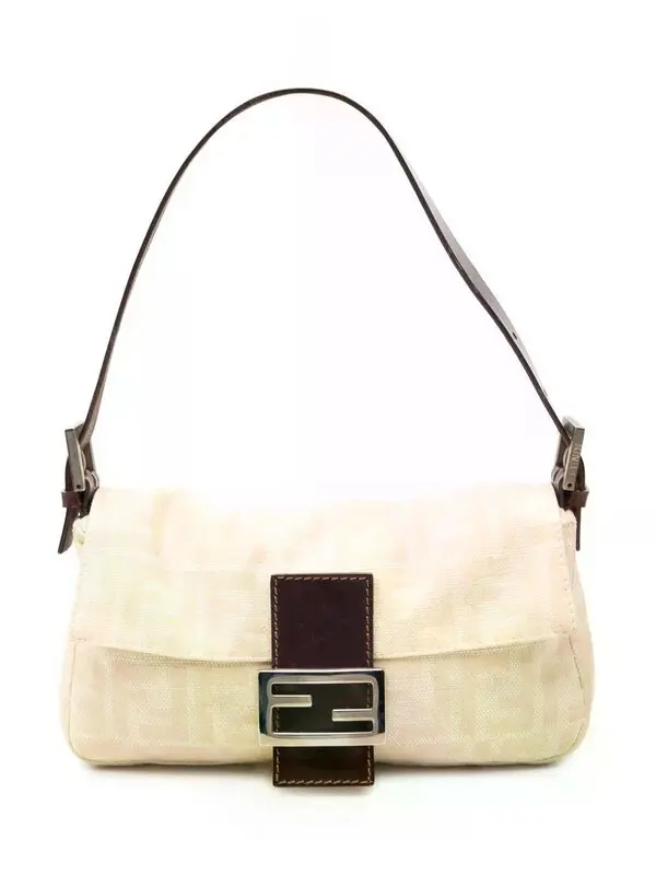 Fendi 1997-2010 Zucca Canvas Baguette Shoulder Bag - Neutrals