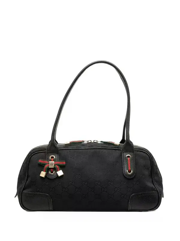 Gucci 2000-2015 Gg Canvas Web Princy Shoulder Bag - Black