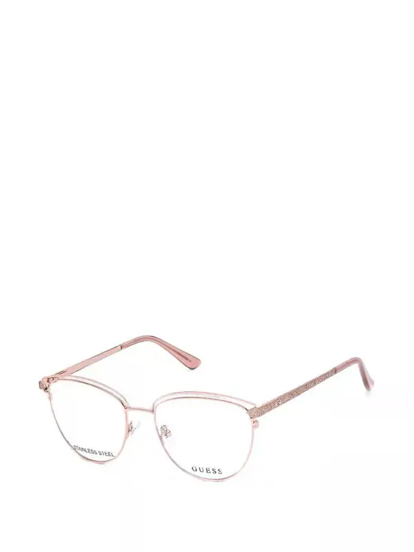 Guess Glitter-effect Cat-eye Glasses - Gold