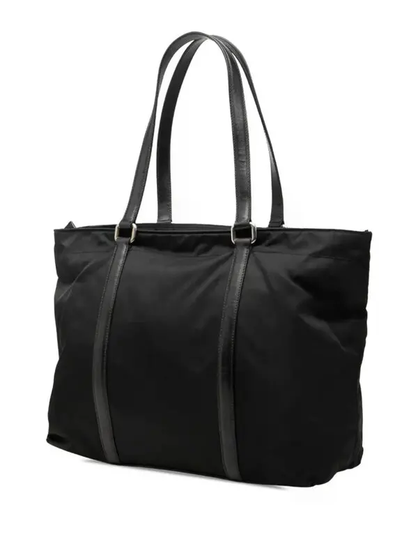 Prada 2013-2026 Saffiano Trimmed Tessuto Tote Bag