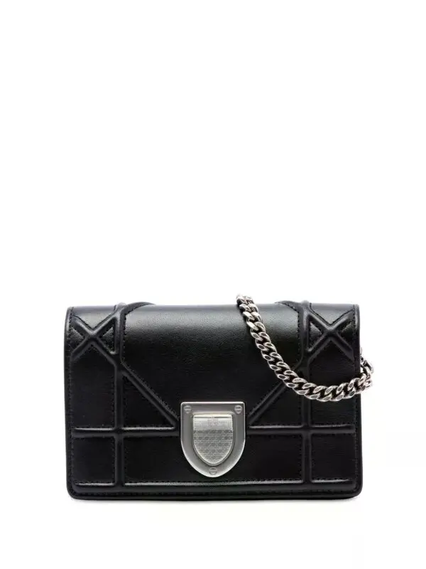 Dior 2016 Baby Lambskin Diorama Flap Crossbody Bag - Black