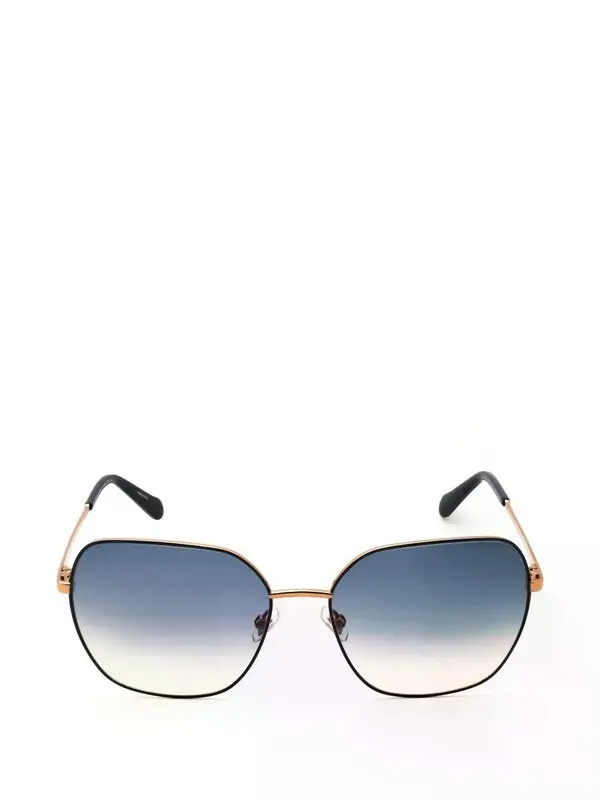 Fossil Oversized Geometric Frame Sunglasses - Gold