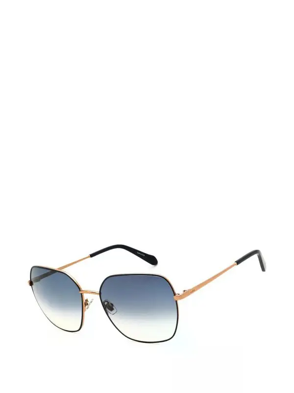 Fossil Oversized Geometric Frame Sunglasses - Gold