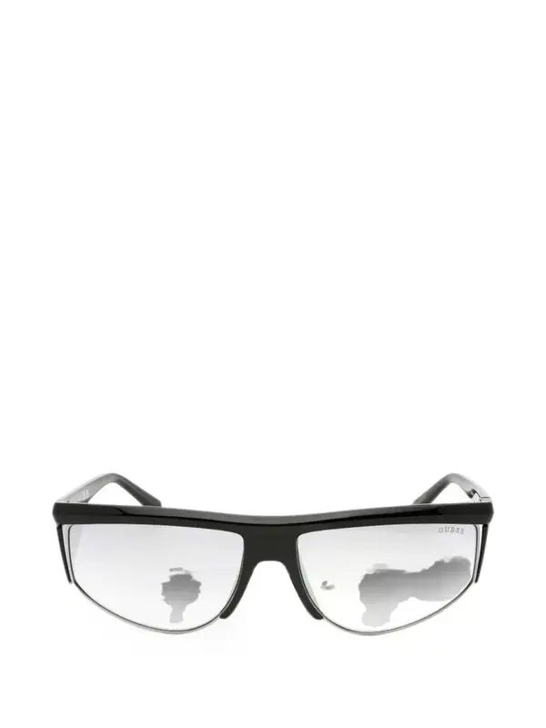 Guess Oval Frame Mirrored Sunglasses - Black