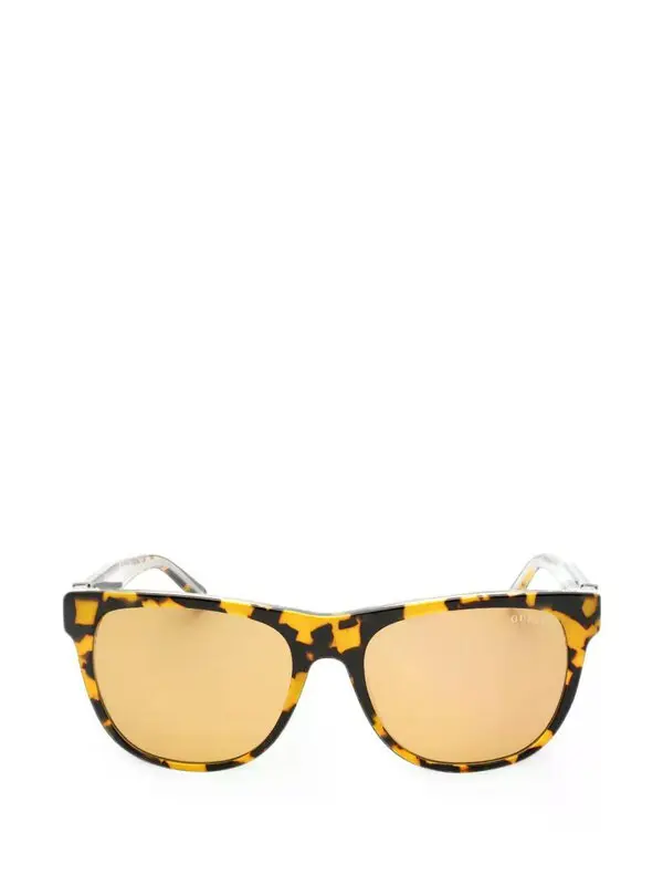 Guess Tortoiseshell Effect Oval-frame Sunglasses